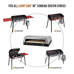 Stanbroil Outdoor Pizza Oven, Two Burner Accessory for All Camp Chef 16" Cooking System, Built-In Thermometer, with 19 in. x 15 in. Pizza Stone
