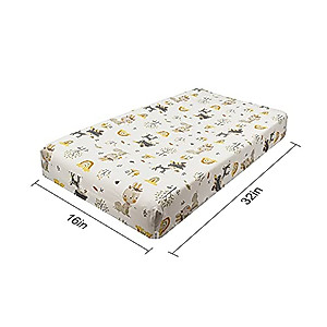Babygoal Changing Pad Covers 100% Organic Cotton-Unisex Diaper Change Table Sheets for Baby Girls and Boys-Fits Changing Pads and Cradle Mattress 32"x16"x6" 2CNTW21-B