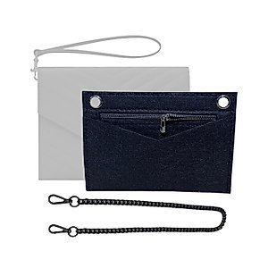 Divitize Purse Insert compatible with Envelope Clutch Insert with Chain, Cassandra Clutch Insert with Matte Black Chain, Monogram Clutch Conversion Kit Wallet on Chain