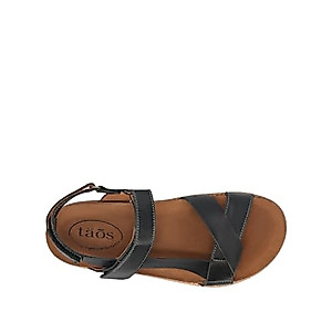 Taos Footwear Women's Sideways Black Sandal 8-8.5 (M) US