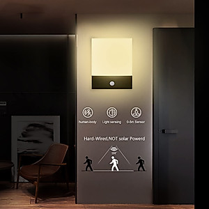 AIRTWESD 20W LED Outdoor Wall Light with Motion Sensor Outdoor Lighting Sconce Waterproof Wall Mounted Sconce Light for Patio Porch Courtyard Garden Backyard Villa Warm White 3000K