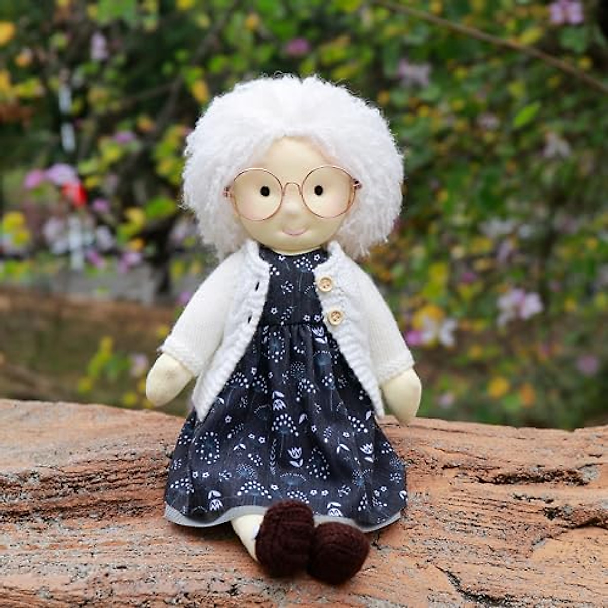 BlissfulPixie Handmade Waldorf Doll- Ella 12", Soft Girl Rag Doll with Cute Stuffed Plush, Ideal First Doll for Babies & Toddlers