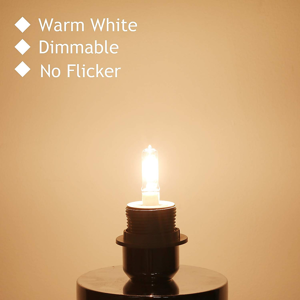 GMY JDE11 120V 75W T4 Mini Candelabra Bulb, 1050lm Warm White, 2800K Clear Dimmable JD E11 Halogen 75W Bulbs, 4Pack