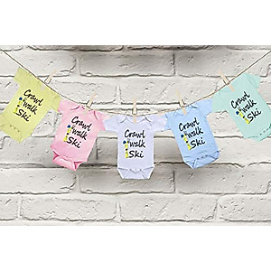 Crawl Walk Ski -Cute Snow Skiing winter sports Baby bodysuit onesie & bib Set