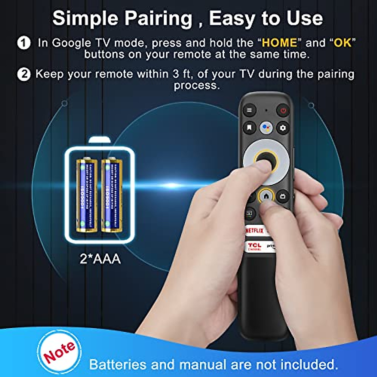 RC902N FMR1 Remote Control for TCL TV Voice Remote,Replacement for TCL 55R646 55S546 65R646 65S546 75R646 75S546 Mini-LED QLED 4K UHD Smart TV