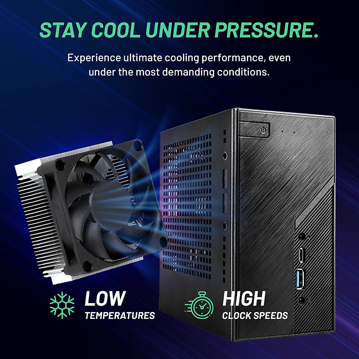 Skytech Gaming Mini PC X1 Gaming PC Desktop – AMD Ryzen 5 5600G 3.9 GHz, Radeon Graphics, 500GB NVME SSD, 16GB DDR4 SODIMM RAM, 120W AC Adapter/Wi-Fi, Windows 10 Home 64-bit,Black