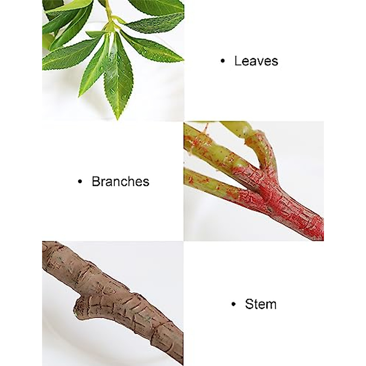 Forlaoers 4pcs Nearly Natural Artificial Plants Fake Green Flowers Leaves Olive Twigs Willow Branches for Tall Vases Home Decor Indoor Living Room Desk Wedding Greenery Stems for Centerpieces