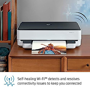 HP Envy 6075 Wireless All-in-One Printer, Mobile Print, Scan & Copy, Compatible with Alexa (8QQ97A) (Renewed)