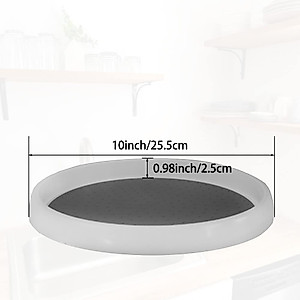 LUNKUIVY 4 Pack 10 Inch Non-Skid Lazy Susan Organizer, 360 Degree Rotating Round Spice Rack Lazy Susan Turntable for Cabinet, Refrigerator, Pantry and Toilet, Grey/White