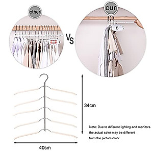 JFFLYIT Blouse Tree Hangers Multi-Layer Clothes Hangers 3 Pack 5 in 1 Non Slip Space Saving Closet Organizer Stainless Steel Shirt Hangers Coats Hangers(3 Pack)