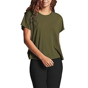Mippo Workout Shirts Gym Tops Open Back Backless Top Athletic Gym Clothes Short Sleeve Work Out Tops for Women Army Green S