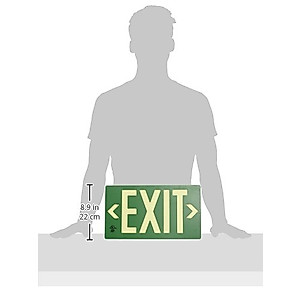 UL Listed 50 foot Jessup Glo Brite 7040-B 8.75 x-15.5-Inch Single Sided Exit Sign with Frame, Green(Mounts 4 ways, includes bracket and arrows)