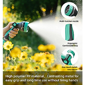 HVNPSH Heavy Duty Garden Hose Nozzle, 10 Spray Patterns Water Hose Sprayer with Thumb Control On/Off Valve, Comfortable Grip, Ideal for Outdoor Watering, Garden, Cleaning, Car Washing