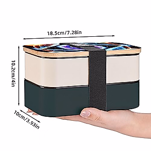 Cosmic Stars Adult Lunch Box, Bento Box, With Cutlery Set Of 3, 2 Compartments, Rectangular, Lunch Box For Adults