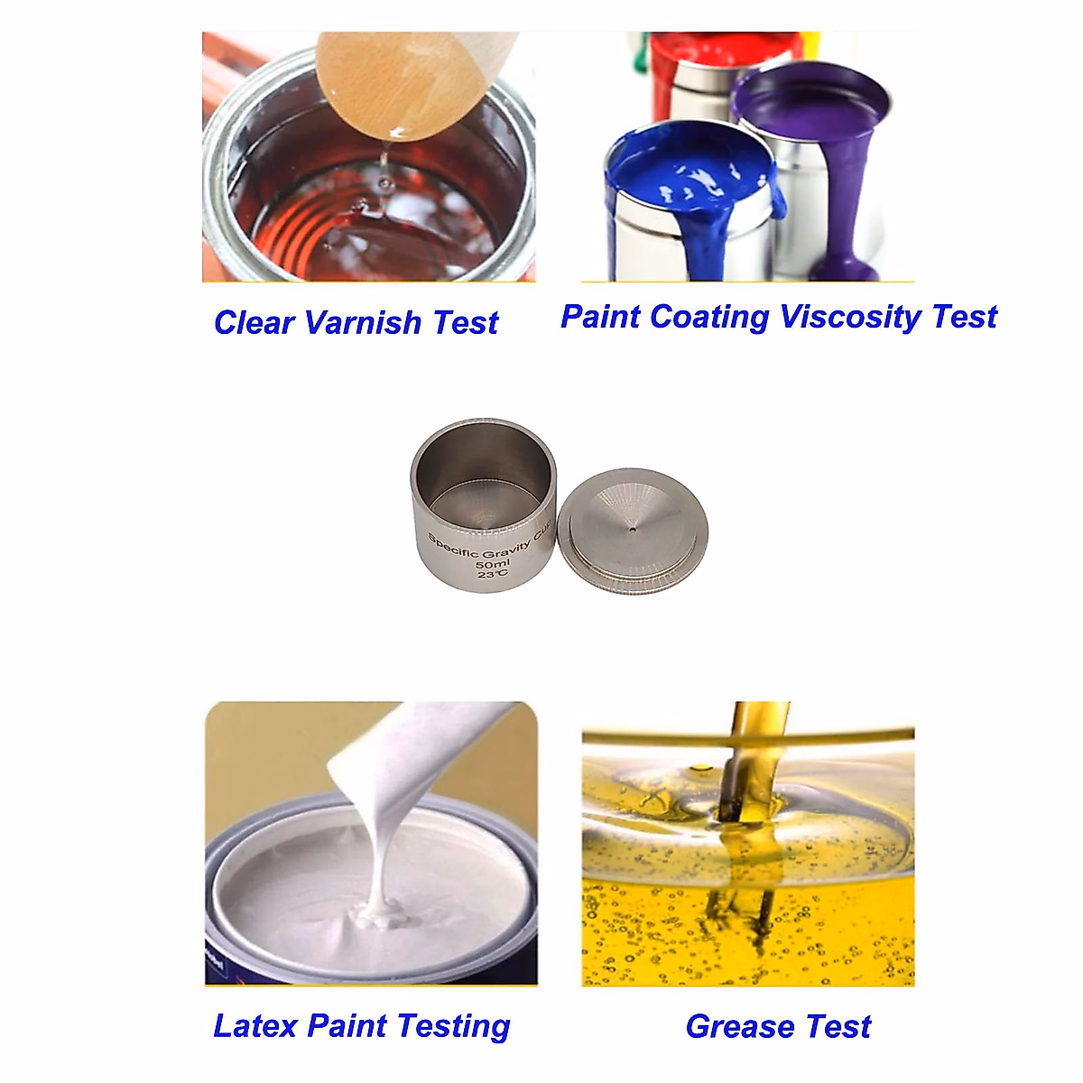 High Precision Stainless Steel Specific Gravity Cup Density Cup Pycnometer 50 mL Simple Pack