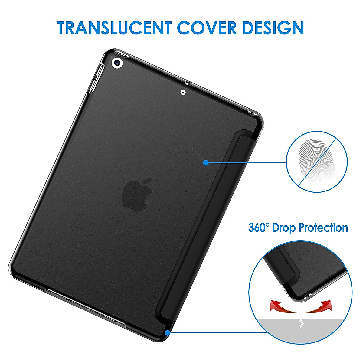 JETech Case for iPad 10.2-Inch (2021/2020/2019 Model, 9/8/7 Generation), Auto Wake/Sleep Cover (Black)