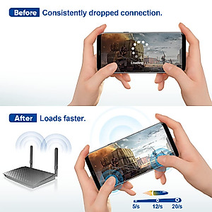 Bingfu Dual Band WiFi 2.4GHz 5GHz 5.8GHz 8dBi MIMO RP-SMA Male Antenna (4-Pack) for WiFi Router Wireless Network Card USB Adapter Security IP Camera Video Surveillance Monitor