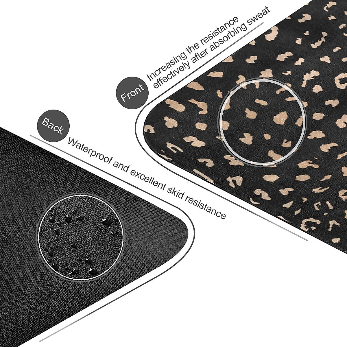 ALAZA Realistic Leopard Print Animal Skin Nonslip Yoga Mat Towel with Grip Dots for Women Men