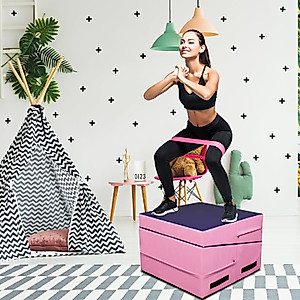 Matladin Incline Gymnastics Mat, 48"x24"x14" Tumbling Mats, Folding Gymnastics Cheese Wedge Mat, Gym Fitness Tumbling Skill Shape Mat for Kids Girls Home Training Exercise (Purple & Pink)