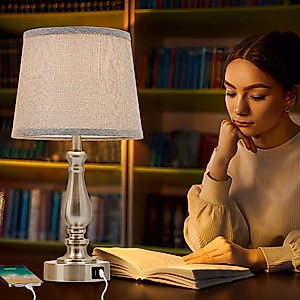 EJIAXIN Table Lamps for Bedroom Set of 2,3 Way Dimmable Touch Bedside Lamps with Dual USB A+C Ports - Nightstand Lamp for End Table Modern Night Stand Lamps for Living Room Guest Room