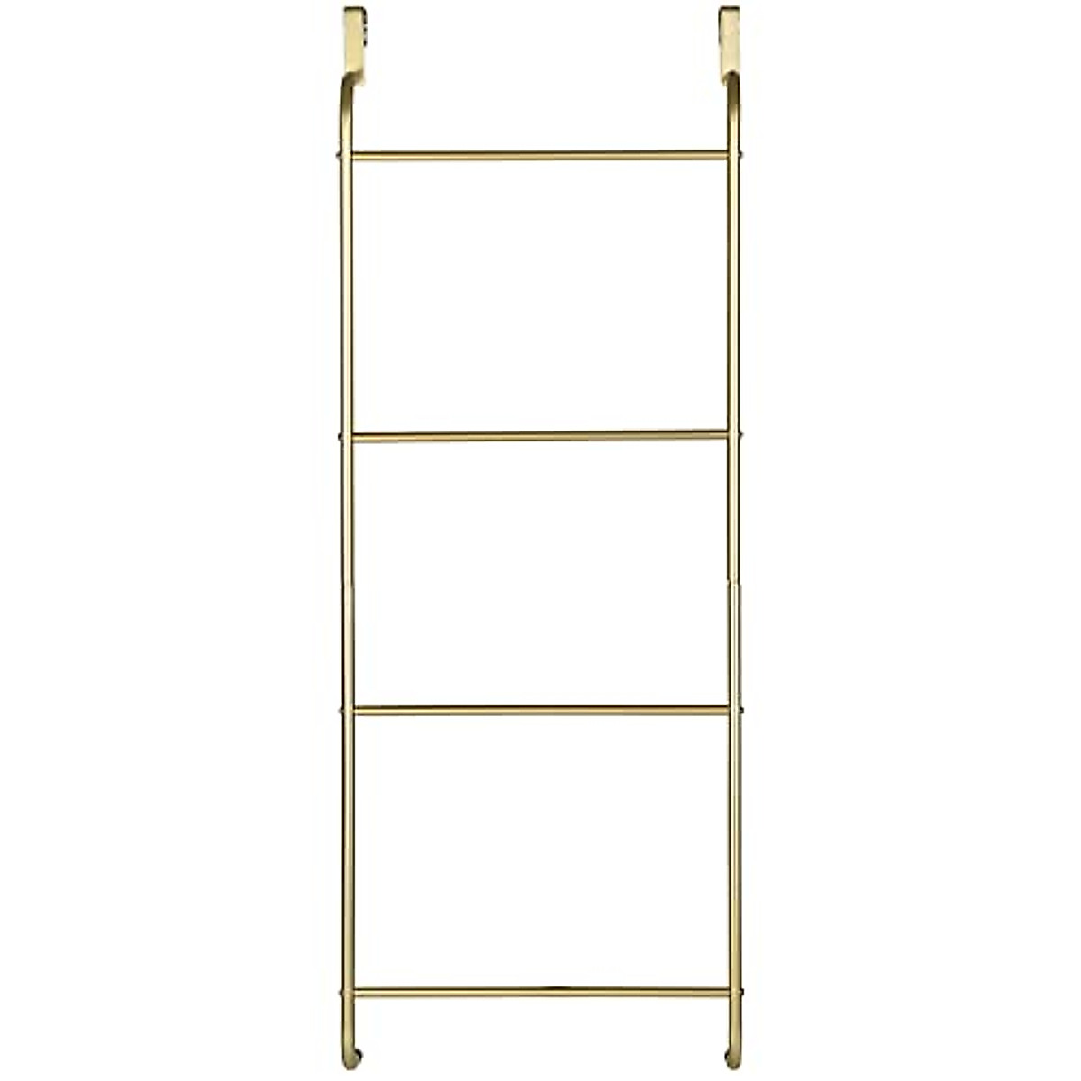 MyGift Over-The-Door Towel Rack with 4 Rungs, Brass-Tone Metal Ladder Bathroom Towel Hanging Storage Drying Rack