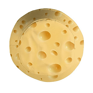 WELBB Cheese Funny Bucket Hats Sun Cap Summer Packable Travel Fisherman Hat for Men and Women Black, One Size