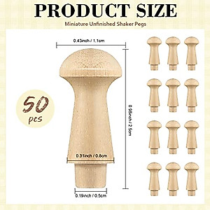 50 Pcs Mini Shaker Pegs Wooden Hooks Wall Mounted, Smooth Texture Wood Pegs for Hanging Coat Hat Towel Clothes Wall Organizing Supplies, 0.98 x 0.43 Inch