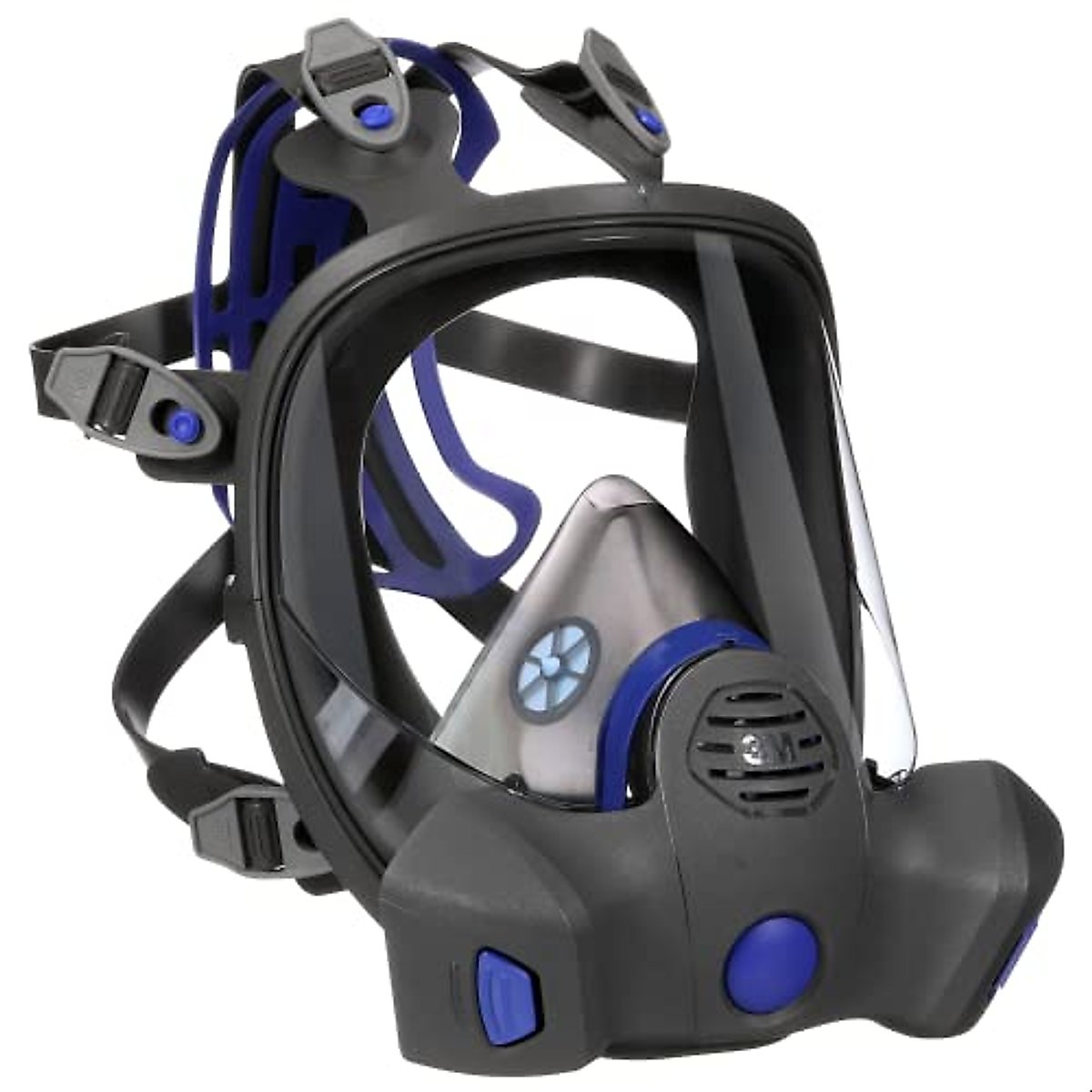 3M Secure Click Full Face Reusable Respirator with Large Lens, Speaking Diaphragm and Push Button Seal Check, FF-802, Painting, Sanding, Chemical Clean-up, Sawing, Medium