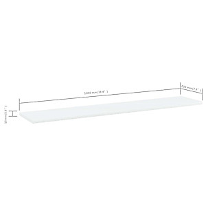 loibinfen Set of 8 Bookshelf Boards Replacement Panels Storage Units Organizer Display Shelves, White 39.4"x7.9"x0.6" Engineered Wood -AA