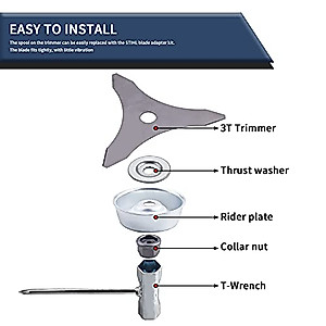 PLUMIA Gardening Machine Lawnmower Blade Adapter Kit, Maintenance Washer Kit Compatible with Stihl String Trimmers Brush Cutter