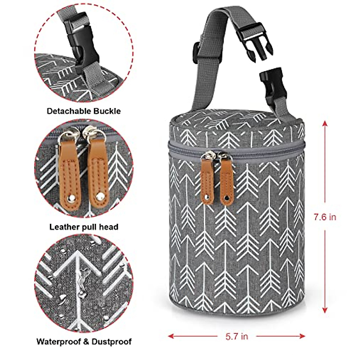 Accmor Breastmilk Cooler Bag, Insulated Baby Bottle Cooler Tote Bags, Baby Bottle Warmer Cooler Bag, Baby Bottle Bag Great for Nursing Mom Daycare, Grey