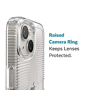 Speck Clear iPhone 15 Plus & 14 Plus Case - Slim Phone Case with Drop Protection, Scratch Resistant & Anti Yellowing Case with No Slip Grip for iPhone 15 Plus & 14 Plus 6.7 Inch Model - GemShell Grip