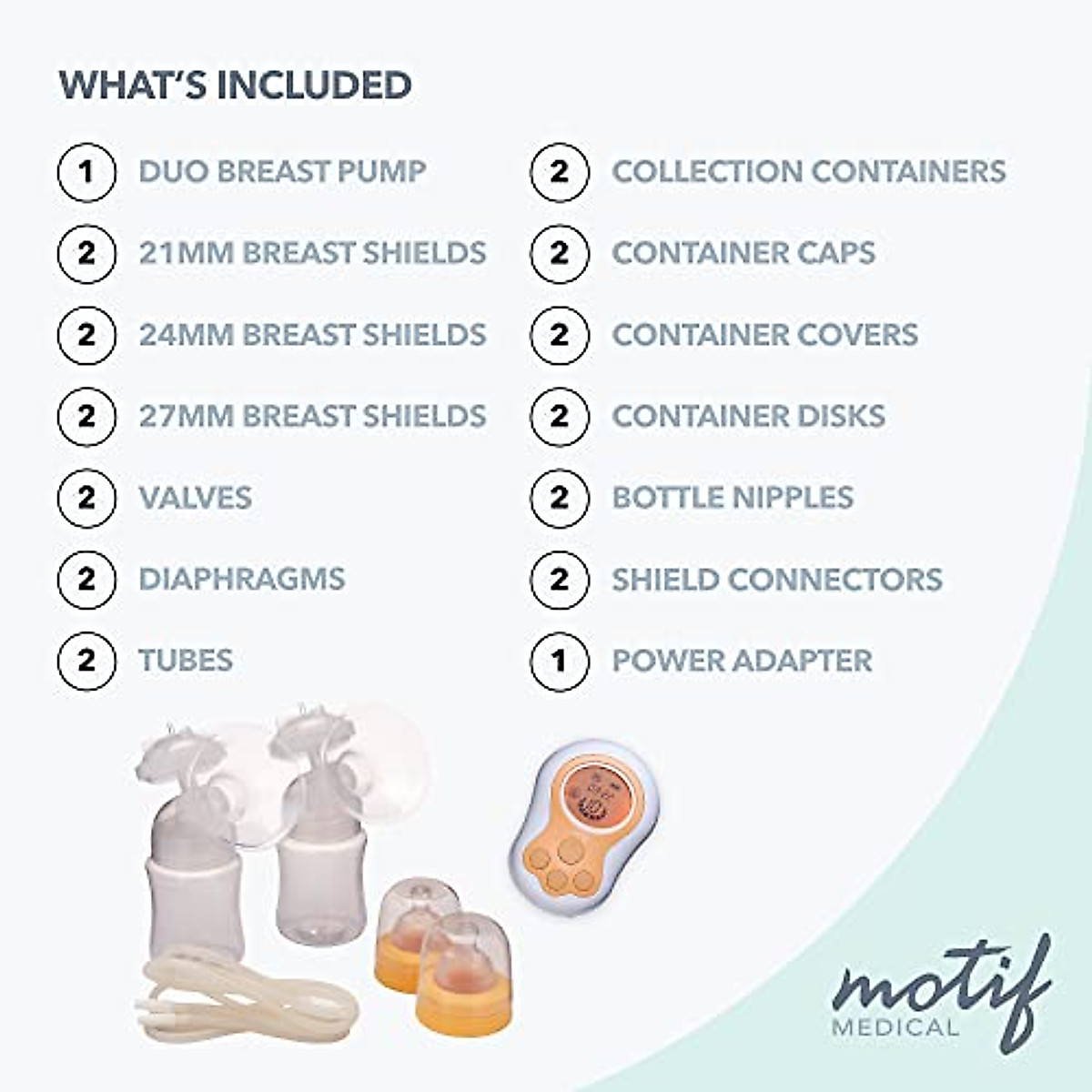 Motif Medical, Duo, Portable Double Electric Breast Pump, Easy, On-The-Go Pumping, Ideal for Travel Moms