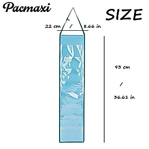 PACMAXI Hanging Headband Holder For Women, Headband Storage Organizer, Hairband Rack Holder With 8 Clear Pockets Container, Headband Storage Holder for Girls With Two Piece Set (blue)