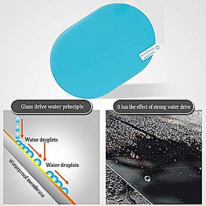 Scorpiuse 8Pcs Car Rear View Mirror Film Waterproof Protective Film Anti Fog Anti Glare Anti Scratch Anti Water Mist HD Mirror Window Film for Cars Blind Spot Safe Driving