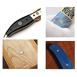 8mm Mosaic Pins Knife Handle Custom Knives Blank Blades Brass Copper Stainless Steel for Hunting Knives Pin (9.5cm)