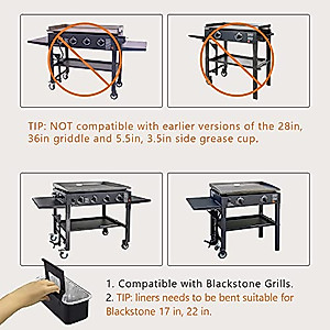 YAOAWE 65 Pack Replacement for Blackstone Grease Cup Liners, Compatible with Blackstone 28"/36"/30"/17" and 22" Griddles, Rear Aluminum Grease Tray Heavy Duty Disposable Drip Pans