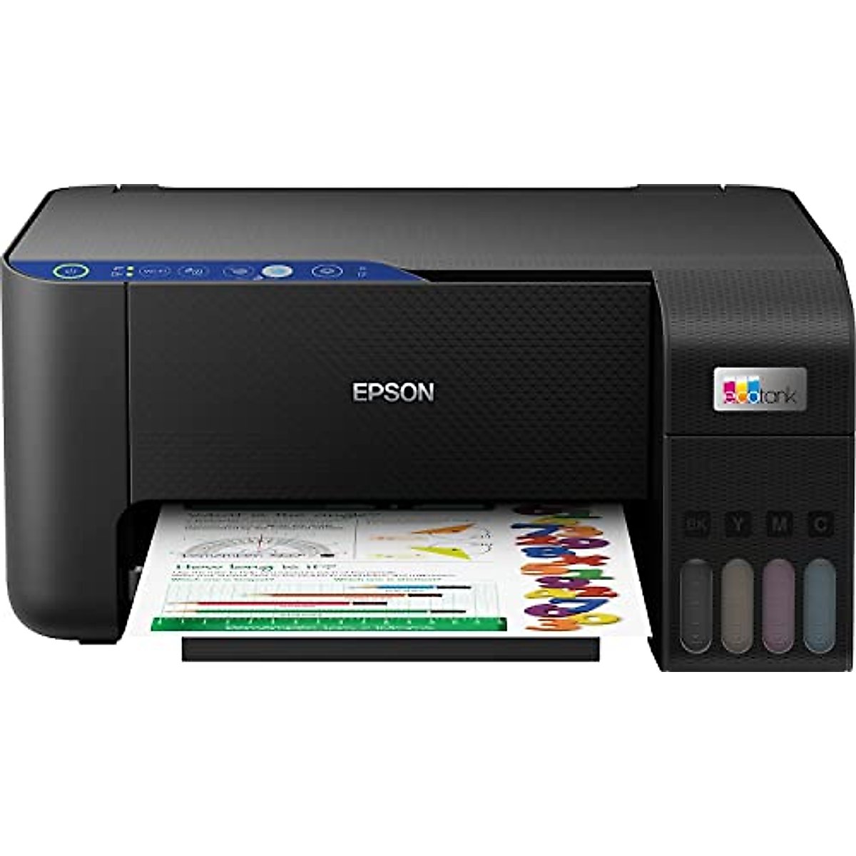 Epson EcoTank ET Series Wireless Color Inkjet All-in-One Supertank Printer, Borderless Photo Printing, Print Scan Copy, Voice Activated - 10.5 ppm, Ethernet, White