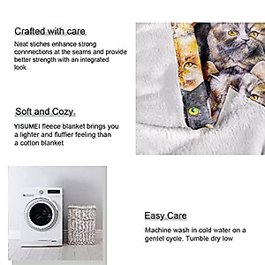 YISUMEI 40" x 50" Blanket Comfort Warmth Soft Plush Throw for Couch Cute Cats Breed Collage Pet
