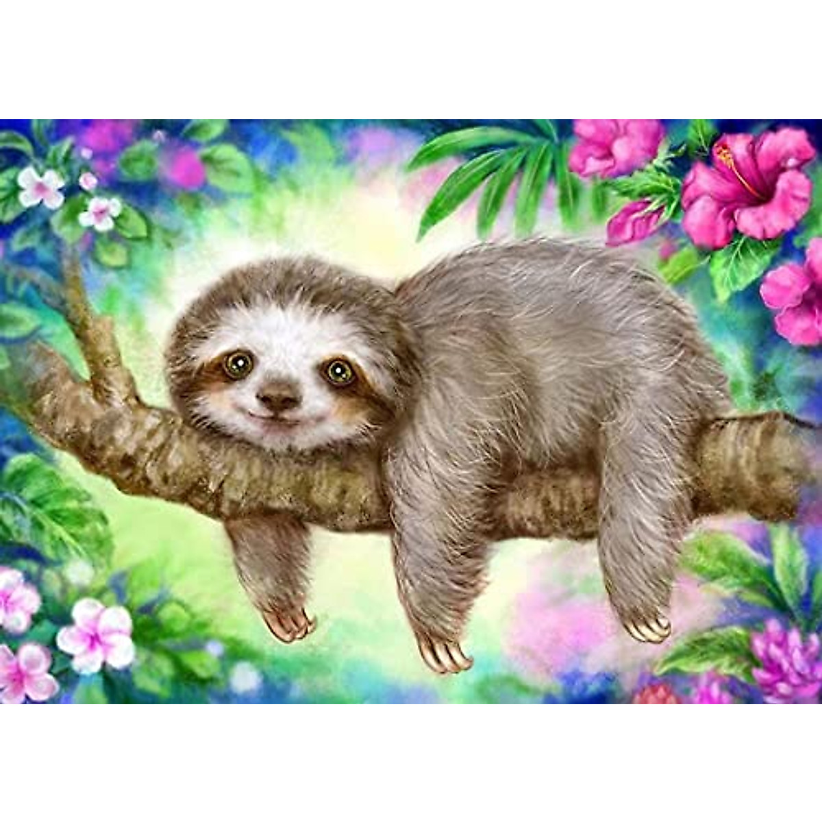 Diamond Painting Kits for Adults,5D Sloth Diamond Art Kit,Diamond Painting Kit Full Drill Round for Gift,Wall Decor,Relaxing(12x16)