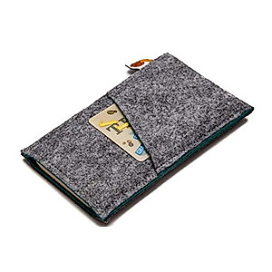 Felt Sleeve with Cards Pocket for the New iPhone 13 Pro Max/Pro/Mini/iPhone 12 Pro/XR/SE. Handmade