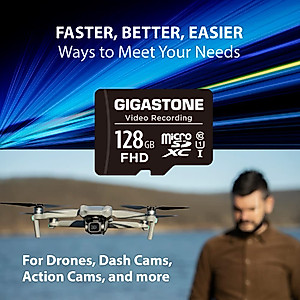 Gigastone 128GB 10-Pack Micro SD Card, 4K Video Pro, GoPro, Surveillance, Security Camera, Action Camera, Drone, 85MB/s MicroSDXC Memory Card UHS-I Class 10, with Adapter