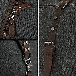 BLUBOON Canvas Overnight Bag Travel Duffel for Men and Women Weekender Tote (Dark Grey)