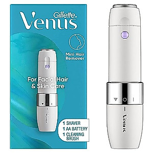 Gillette Venus Mini Facial Hair Remover for Women Face, Portable Electric Shaver, Face Shaver, Electric Razor, Face Hair Removal for Women, Dermaplaning Tool, Face Razors for Women, Trimmer for Women