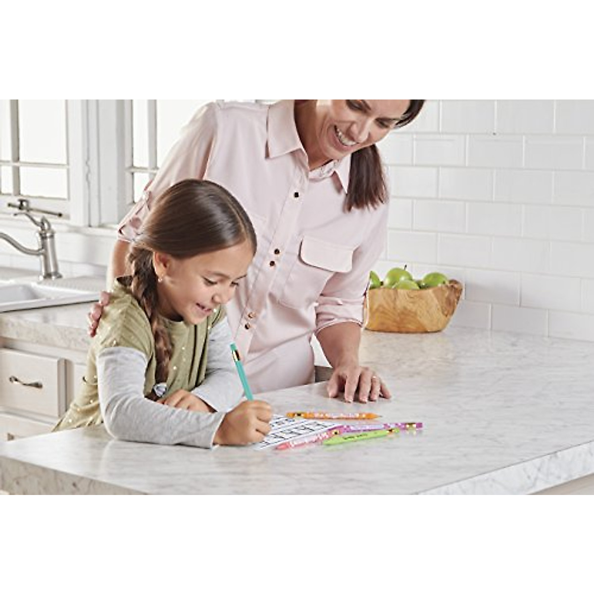 Paper Mate Handwriting Triangular Mechanical Pencil Set with Lead & Eraser Refills, 1.3mm, Fun Barrel Colors, 8 Count (2017484)