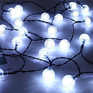 KLED Solar Outdoor String Lights Fairy Lights 36ft 60 LED Solar led Lights Outdoor 8 Modes Waterproof Solar Christmas Lights Outdoor Indoor Decoration for Wedding, Garden, Home, Patio, Party (White)