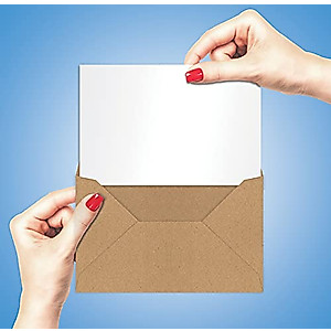 Kraft Mini Envelopes, 100-Pack, Strong 35 lb. Paper, Pointed Flap, Use with Gift Cards, Cash, RSVP Cards, Business Cards, Fits up to 3 x 5 Cards (Actual Size 3.25" x 5.25")
