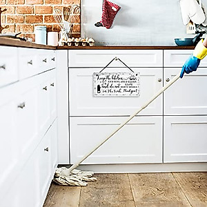 Putuo Decor Kitchen Sign, Do Not Leave Dirty Dishes in the Sink, Reversible Double Sided Sign for Restaurant, Dining Room, 10x5 Inches PVC Hanging Plaque