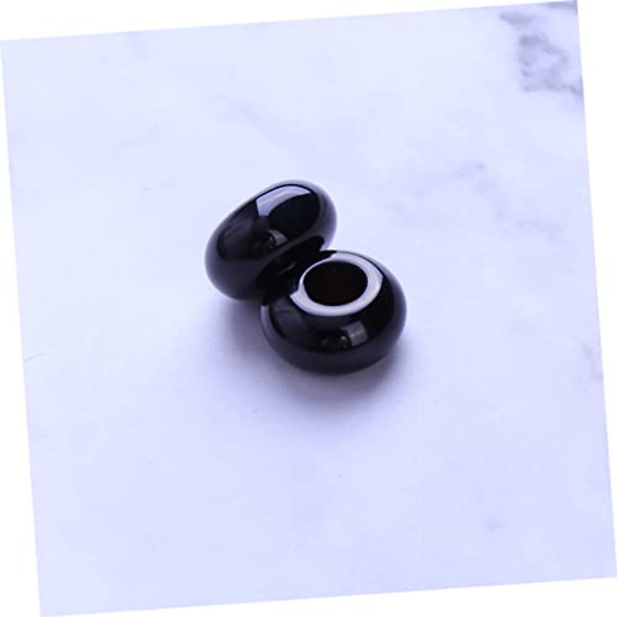 EXCEART 40 Pcs Beads with Large Holes Gemstone Beads Large Hole Spacer Beads Lava Beads Blue Lace Agate Beads Gemstone for Jewelry Making Beading Kits Loose Beads Round Beads Suite Natural