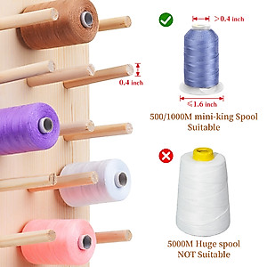 WUTAOBON Thread Holder,360° Full Rotating Wooden Embroidery Thread Organizer,84 Spools Holder,Thread Rack for Sewing,Embroidery Quilting, Hair Braiding and Jewelry
